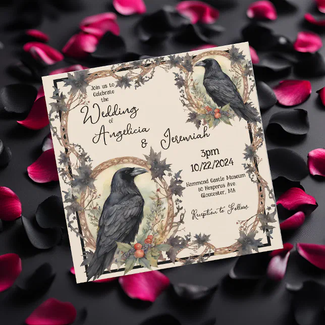 Raven Wedding Invitation | Zazzle