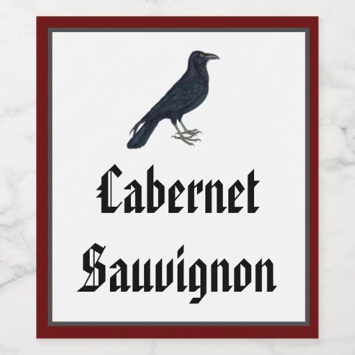 Raven Wine Label | Zazzle