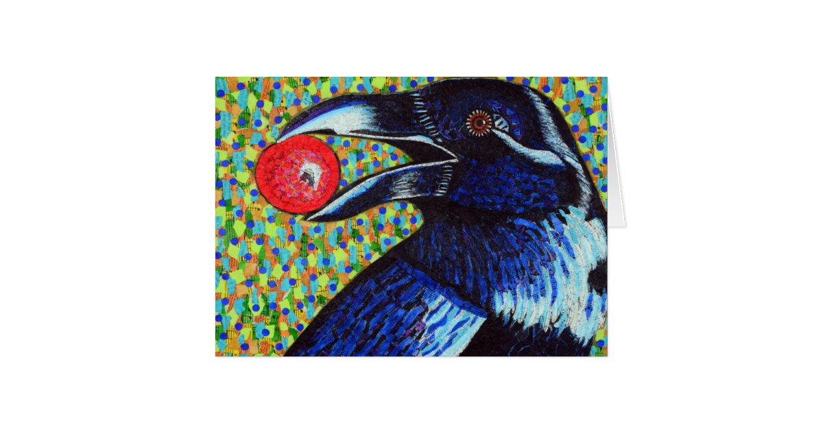 Raven with Berry | Zazzle