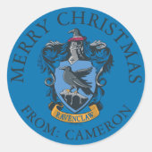 Ravenclaw Coat of Arms | Merry Christmas Classic Round Sticker | Zazzle