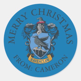 Ravenclaw Coat of Arms | Merry Christmas Classic Round Sticker | Zazzle