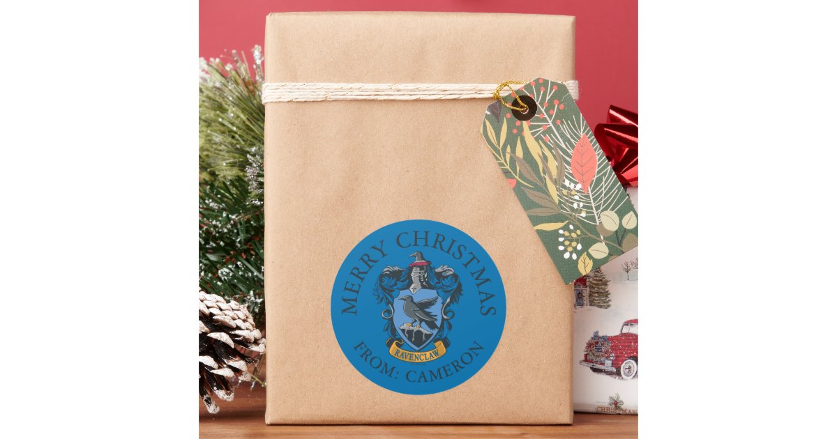 Ravenclaw Coat of Arms | Merry Christmas Classic Round Sticker | Zazzle