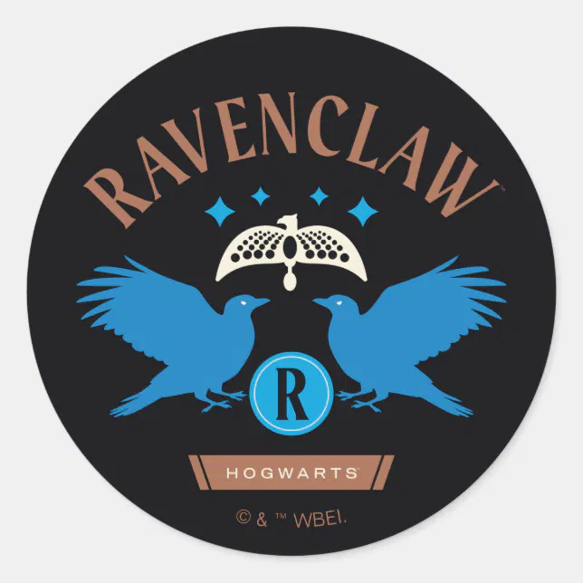 RAVENCLAW™ House Double Eagle Diadem Graphic Classic Round Sticker | Zazzle