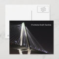 Ravenel Bridge at Night, Charleston SC, postcard | Zazzle