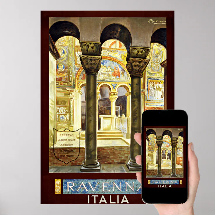 Ravenna Italy Vintage Travel Poster | Zazzle