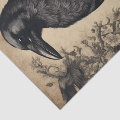Raven's Elegy: Vintage Skull and Raven Decoupage Tissue Paper | Zazzle