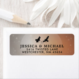 Ravens Halloween Wedding Return Address Label | Zazzle