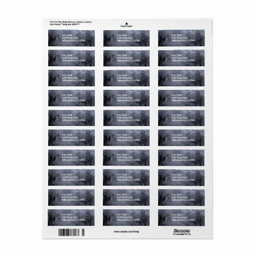 Ravens Haunted Sky Blue Mist Return Address Label | Zazzle