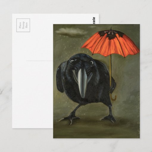 ravens rain 2 postcard | Zazzle
