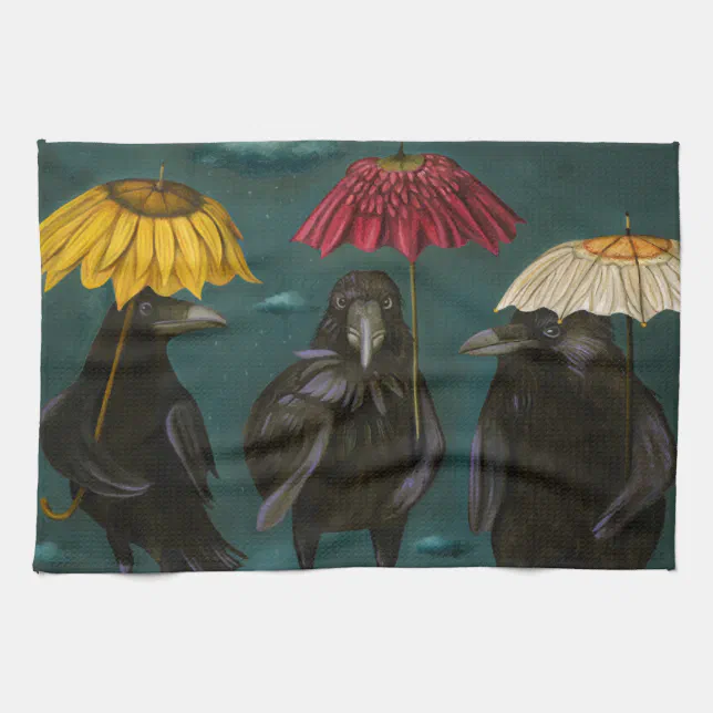 Ravens Rain Kitchen Towel | Zazzle