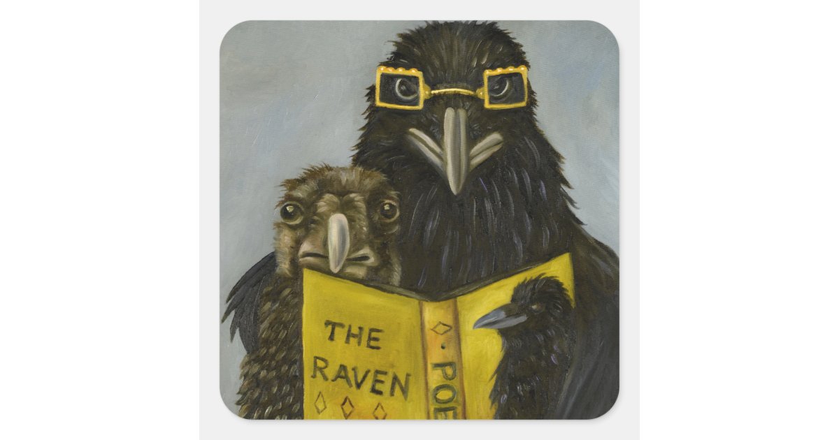 Ravens Read Square Sticker | Zazzle