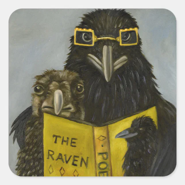 Ravens Read Square Sticker | Zazzle