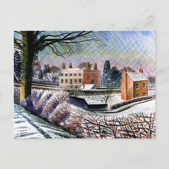Ravilious - Vicarage in Winter Postcard | Zazzle