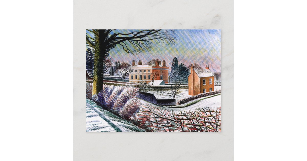 Ravilious - Vicarage in Winter Postcard | Zazzle