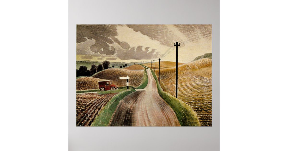 Ravilious--Wiltshire Landscape, Poster | Zazzle
