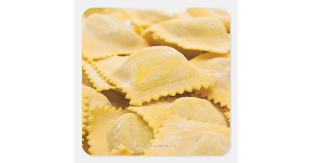 ravioli square sticker | Zazzle