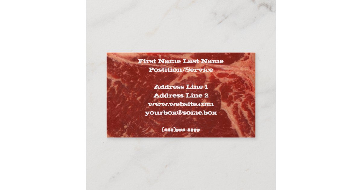Raw Beef Business Card | Zazzle