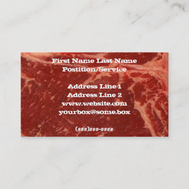 Raw Beef Business Card | Zazzle