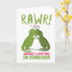 Rawr means I love you in dinosaur Valentine Card | Zazzle