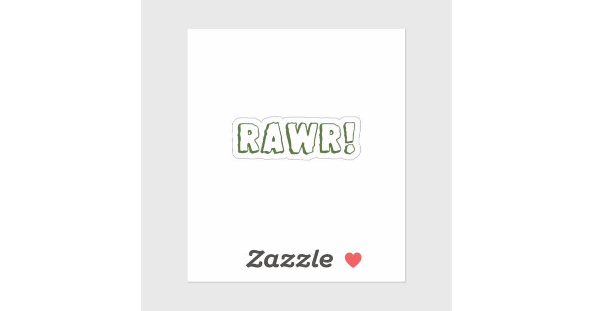 Rawr! Water Bottle Sticker | Zazzle