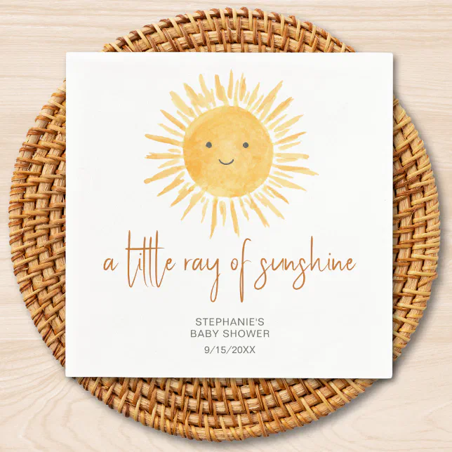 Ray Of Sunshine Baby Shower Napkins | Zazzle
