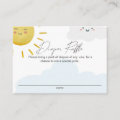 Ray of Sunshine Clouds Boy Diaper Raffle Small Enclosure Card | Zazzle