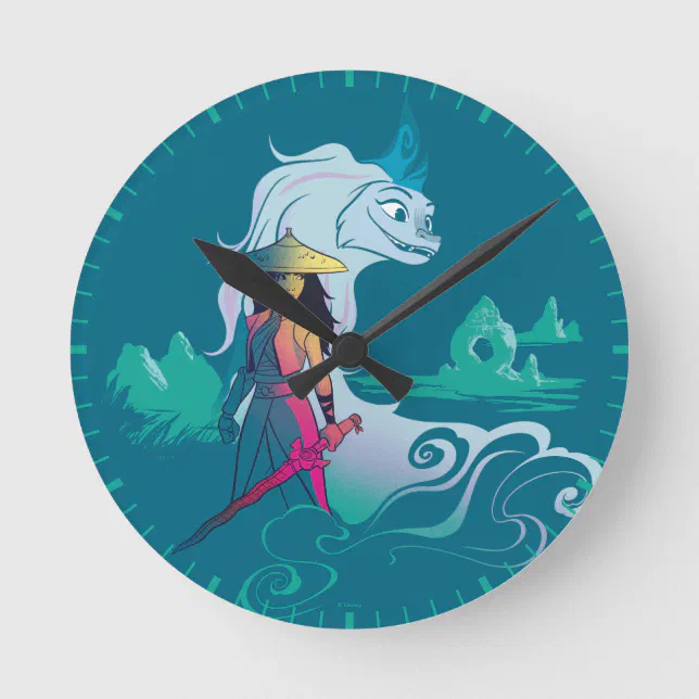 Raya and the Last Dragon Color Pop Round Clock | Zazzle