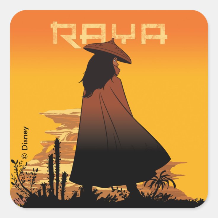 Raya Sunset Graphic Square Sticker | Zazzle