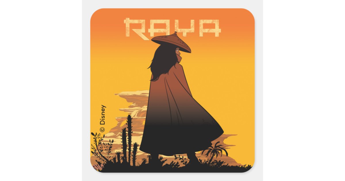 Raya Sunset Graphic Square Sticker | Zazzle