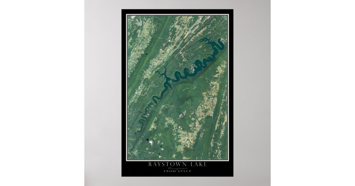 Raystown Lake Pennsylvania Satellite Poster Map | Zazzle
