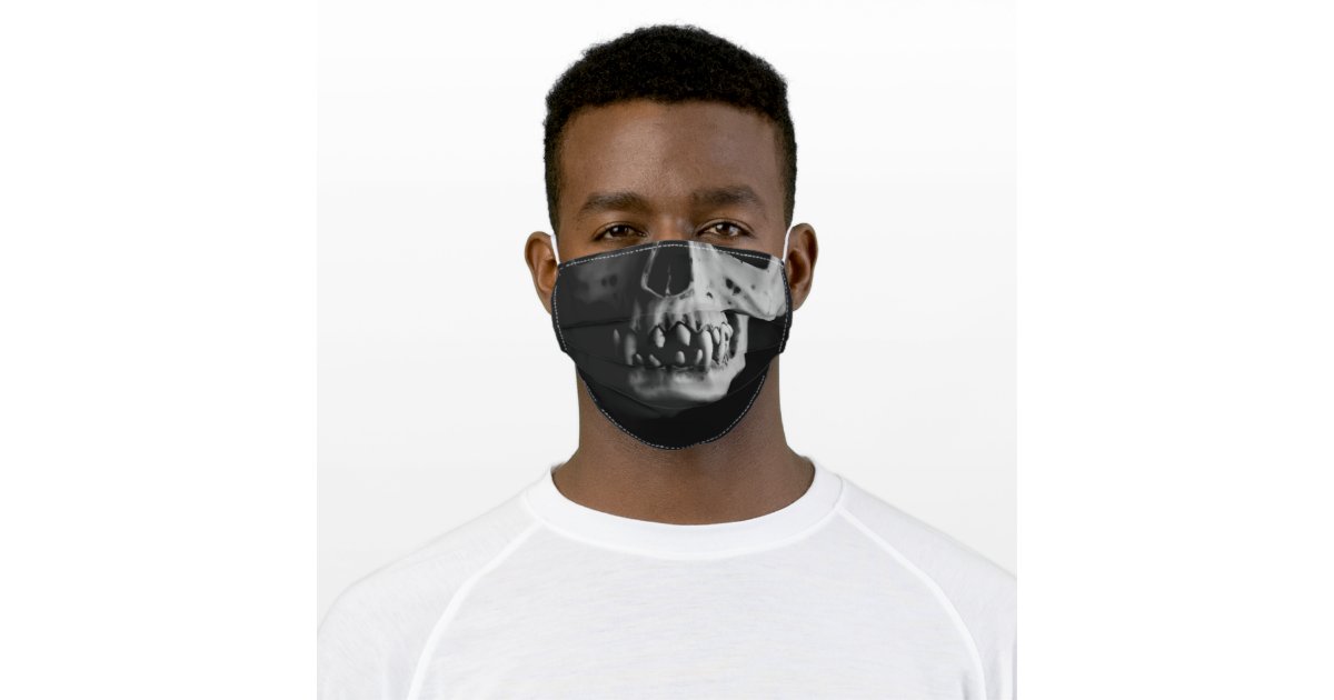 Razor Teeth Skull Adult Cloth Face Mask | Zazzle