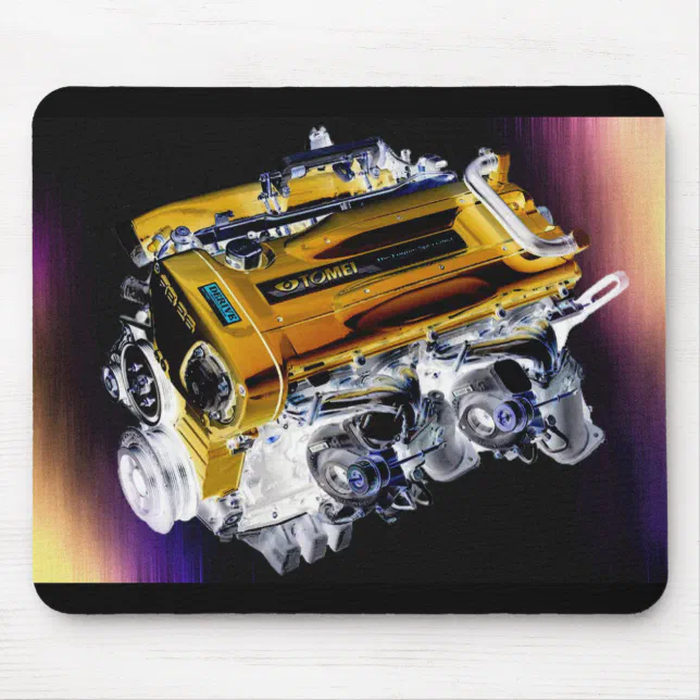 RB26 Twin Turbo Engine Mousepad | Zazzle