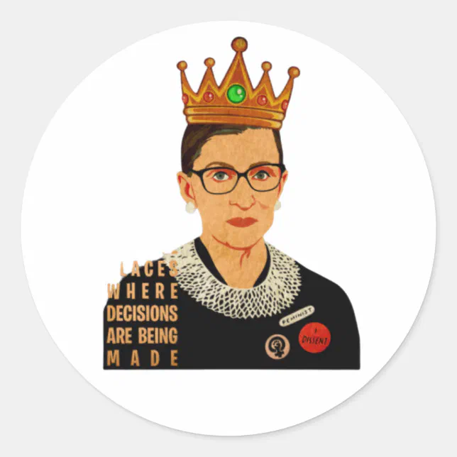 RBG I Dissent Ruth Bader Ginsburg Classic Round Sticker | Zazzle
