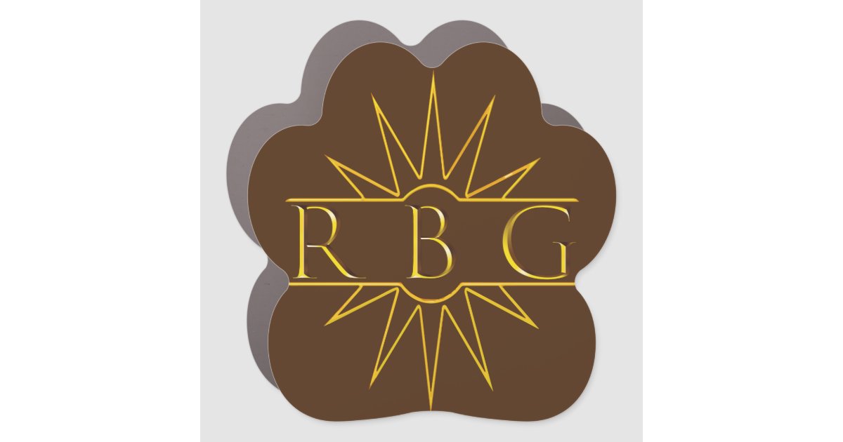 Rbg Sweat Golden Design Car Magnet | Zazzle