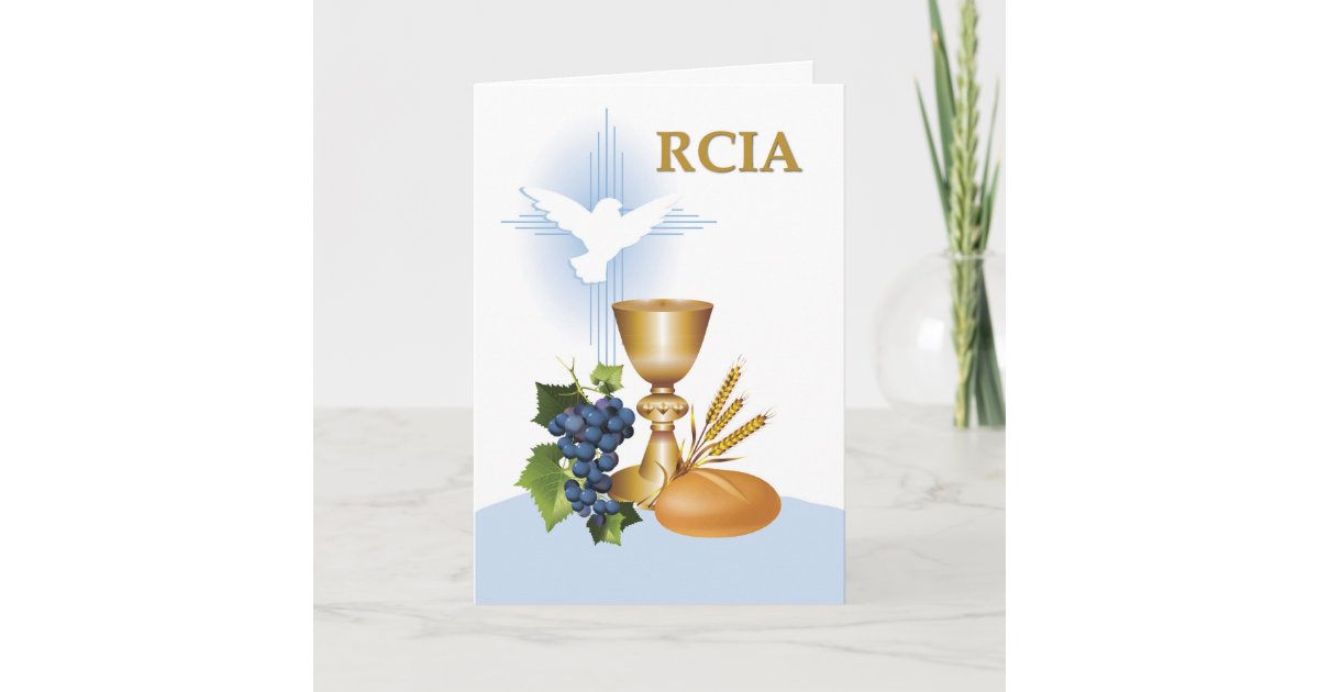 RCIA Congratulations Catholic Sacrament Symbols Card | Zazzle.com