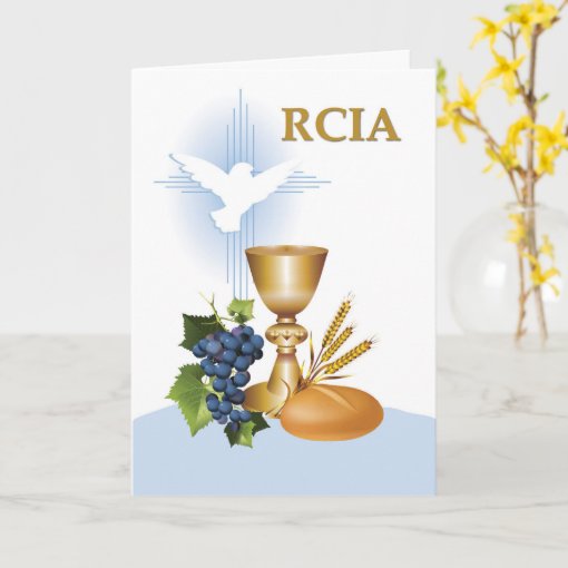 RCIA Congratulations Catholic Sacrament Symbols Card | Zazzle