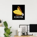 Re-duck-tion Funny Animal Duck Pun Dark BG Poster | Zazzle