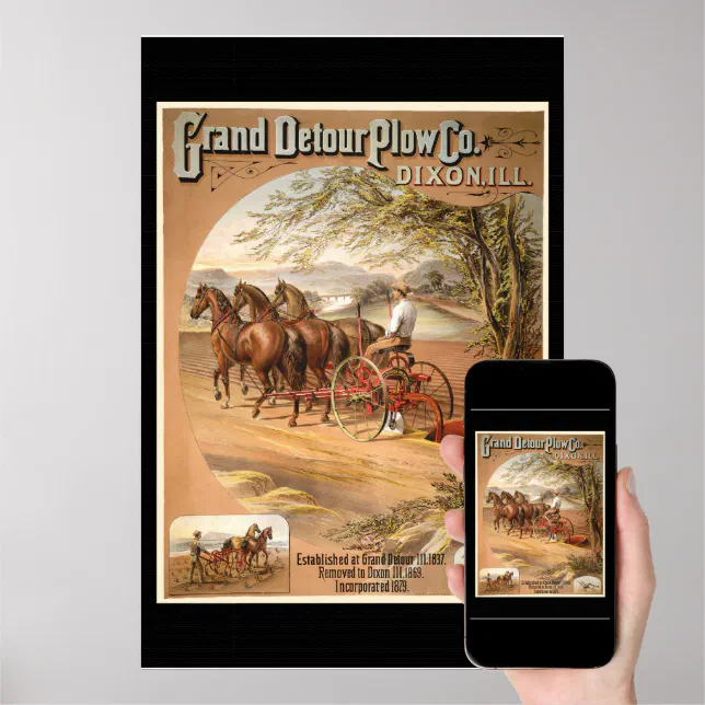 Re-issued Vintage Plow Company Advertising Poster | Zazzle