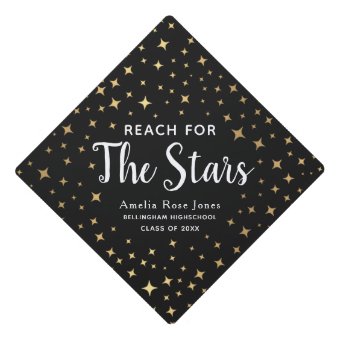 Reach For The Stars Galaxy Graduation Cap Topper | Zazzle