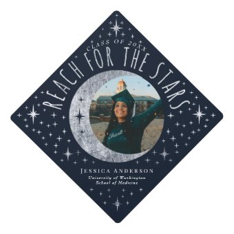Reach for the Stars Moon Tarot Photo Graduation Cap Topper | Zazzle