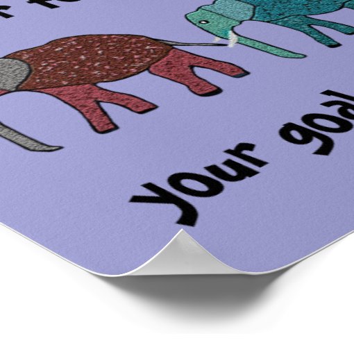 Reach Your Goals Elephants Motivational Poster | Zazzle