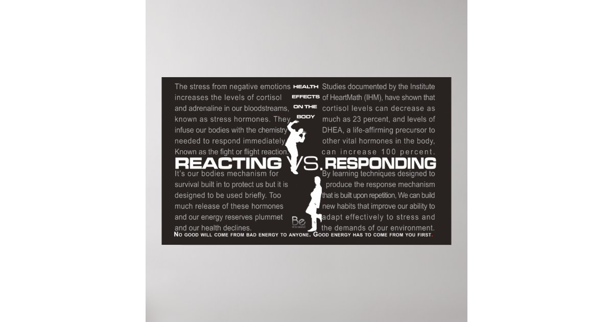 Reacting VS Responding Poster | Zazzle