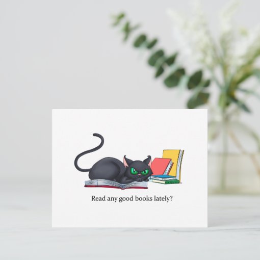 Read any good books lately? postcard | Zazzle