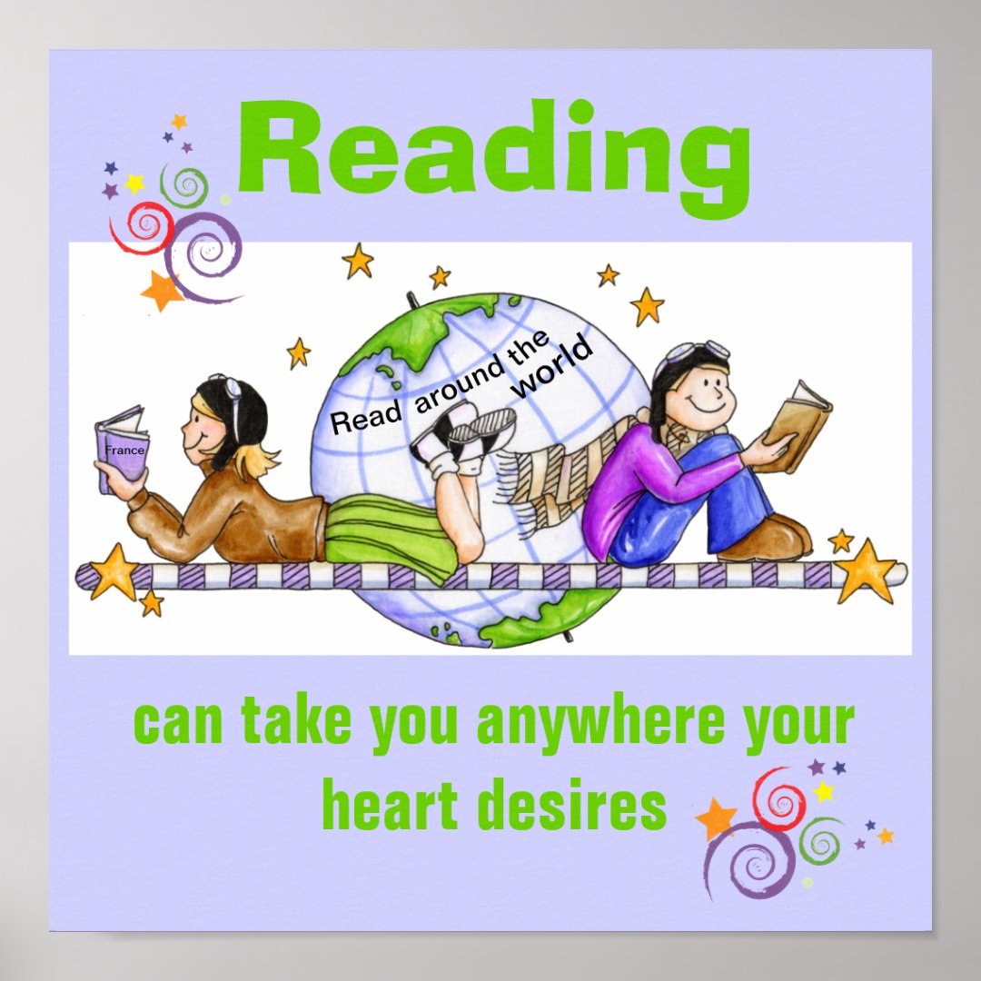 Read Around the World Literacy Poster | Zazzle
