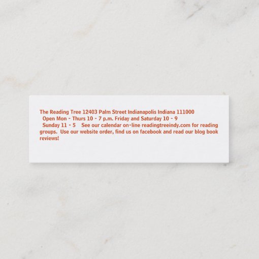 READ Bookmark to Customize Mini Business Card | Zazzle