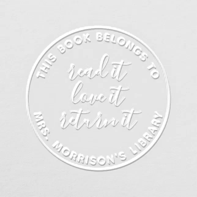 Read It Love It Return It | This Book Belongs To Embosser | Zazzle