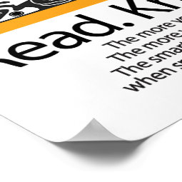 READ. KNOW. GROW. POSTER | Zazzle