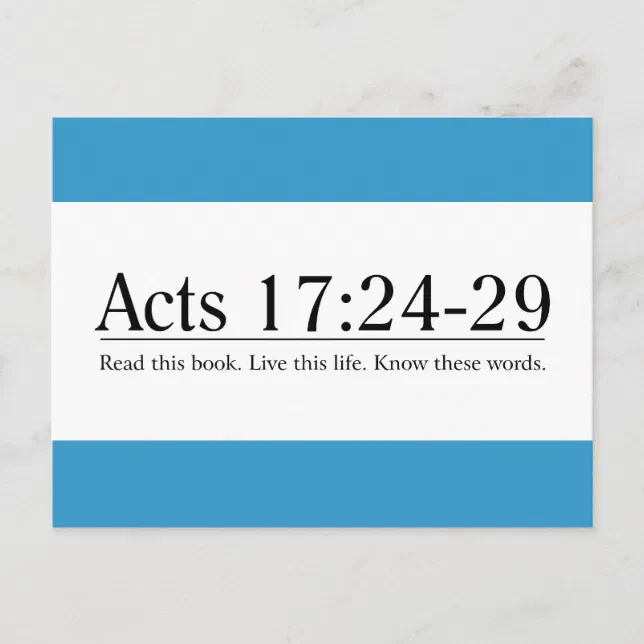 Read the Bible Acts 17:24-29 Postcard | Zazzle
