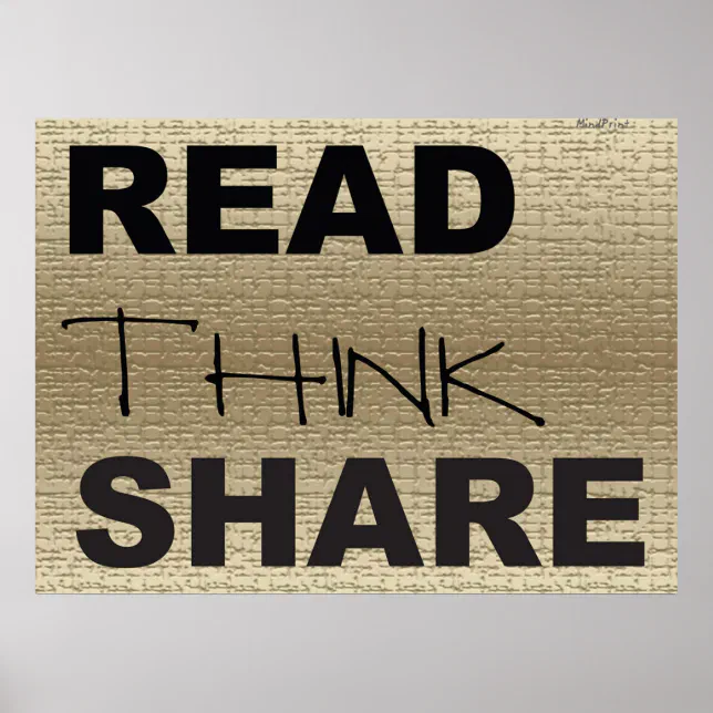 Read Think Share Poster | Zazzle