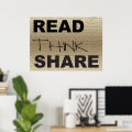 Read Think Share Poster | Zazzle
